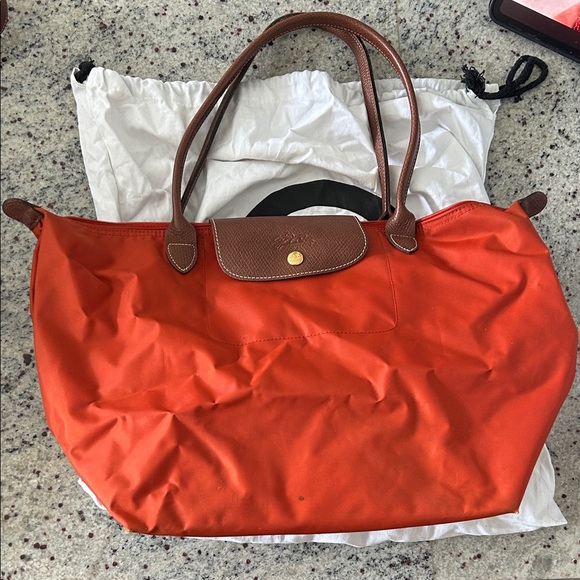 Longchamp | Bags | Orange Longchamp Le Pliage | Poshmark